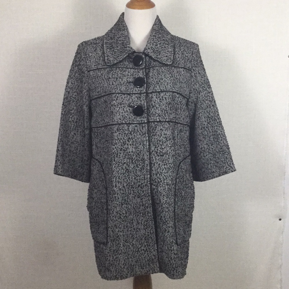 Mac & Jac Vintage-Look Nubby Tweed Coat - Gem